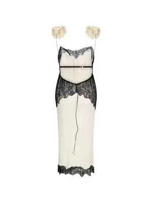 Attico Lace-trimmed Ruffled Midi Dress