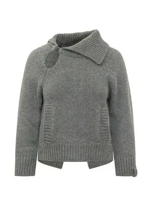 Victoria Beckham Asymmetric Collar Sweater - Grey