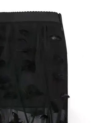 Attico Feather-embellished Asymmetric Midi Skirt