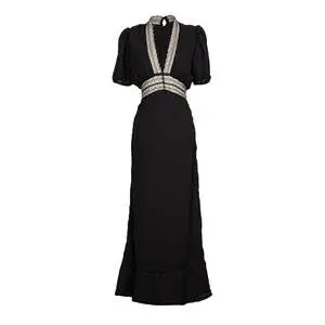 JENNAFER GRACE Nero Notte Gigi Dress With Lace Trim