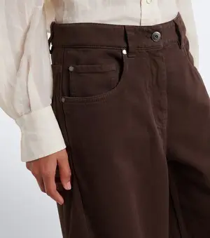 Brunello Cucinelli Monili Wide-leg Jeans - Brown