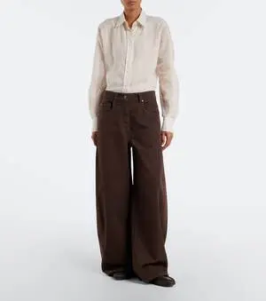 Brunello Cucinelli Monili Wide-leg Jeans - Brown