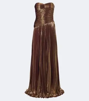 Retrofete Sabba Plissé Lamé Gown
