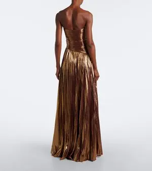 Retrofete Sabba Plissé Lamé Gown