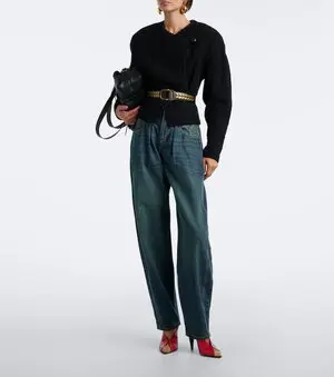 Isabel Marant Étoile Luza Suede-trimmed Snake-effect Leather Pumps