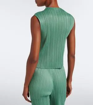 Issey Miyake August Pleated Top - Green