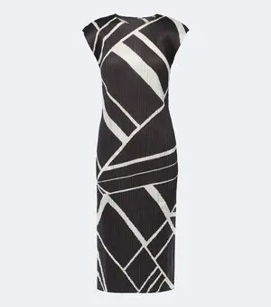 Issey Miyake Fold Line Pleated Midi Dress