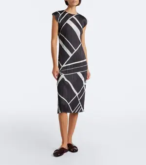 Issey Miyake Fold Line Pleated Midi Dress