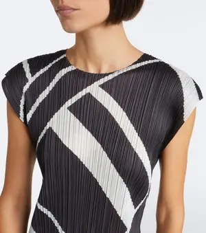 Issey Miyake Fold Line Pleated Midi Dress