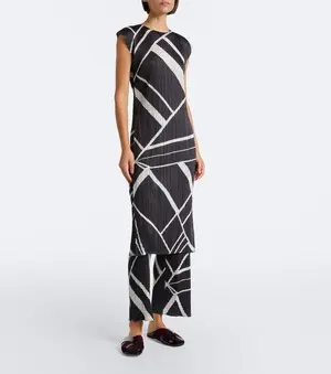 Issey Miyake Fold Line Pleated Midi Dress