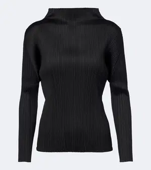Issey Miyake Sleeveless Mock Neck Top - Black