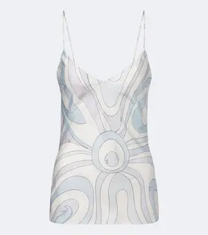 Emilio Pucci Iride Silk Twill Top - Blue