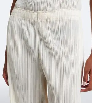 Issey Miyake Monthly Colors: August Pleated Wide-leg Pants - White