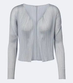 Issey Miyake Basics Pleated Cardigan - Grey