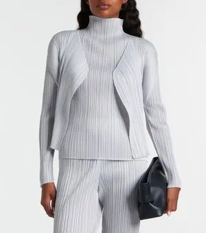 Issey Miyake Basics Pleated Cardigan - Grey