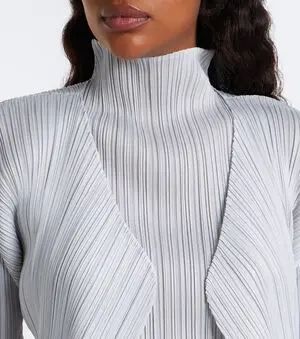 Issey Miyake Basics Pleated Cardigan - Grey