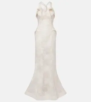 Alexander McQueen Sheer Silk Lace Gown