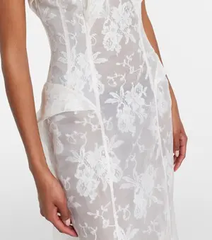 Alexander McQueen Sheer Silk Lace Gown