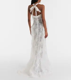 Alexander McQueen Sheer Silk Lace Gown