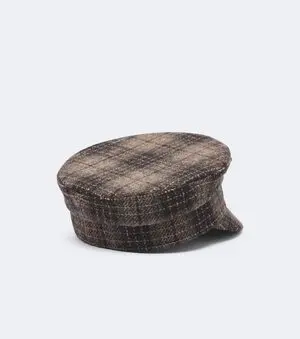 Ruslan Baginskiy Logo Checked Wool Newsboy Cap