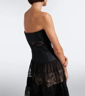Elie Saab Lace-trimmed Floral Jacquard Gown