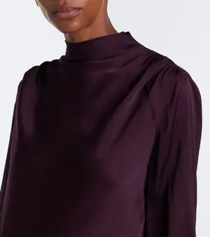 Vince Draped Silk-blend Top
