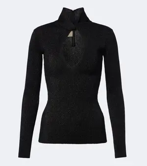 Valentino Garavani Cut-out Lamé Sweater