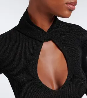 Valentino Garavani Cut-out Lamé Sweater