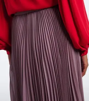 Valentino Garavani Asymmetric Plissé Georgette Midi Skirt
