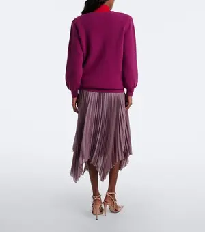 Valentino Garavani Asymmetric Plissé Georgette Midi Skirt