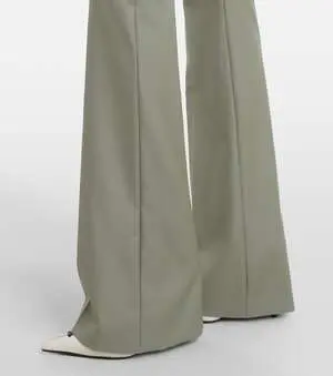 Alexander McQueen Wool Flared Pants - Green