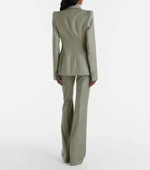 Alexander McQueen Wool Flared Pants - Green