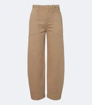 Vince Cropped Cotton Twill Barrel-leg Pants