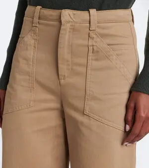 Vince Cropped Cotton Twill Barrel-leg Pants