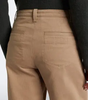 Vince Cropped Cotton Twill Barrel-leg Pants
