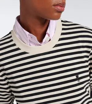 AMI Paris De Coeur Striped Cotton T-shirt