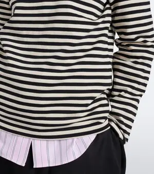 AMI Paris De Coeur Striped Cotton T-shirt