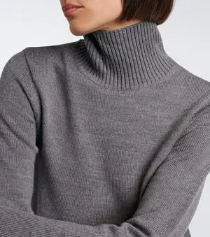 TOTEME Flared Wool Turtleneck Sweater