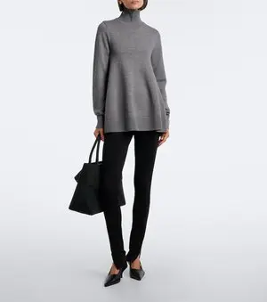 TOTEME Flared Wool Turtleneck Sweater