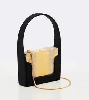 Valentino Garavani Minaudieres Swarovski®-embellished Satin Clutch - Gold