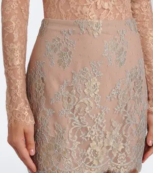 Valentino Garavani Lace Mini Skirt - Beige