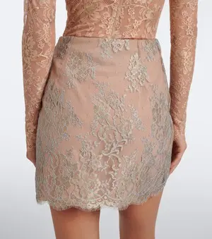 Valentino Garavani Lace Mini Skirt - Beige
