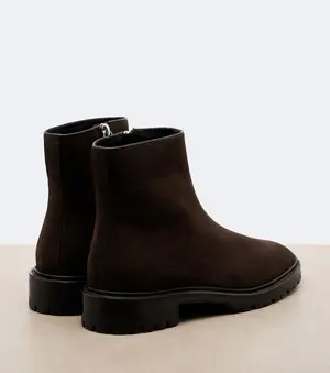 THE ROW Moto Suede Ankle Boots - Brown