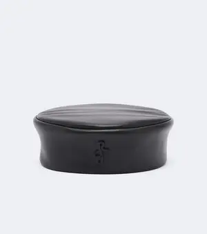 Ruslan Baginskiy Logo Leather Hat - Black