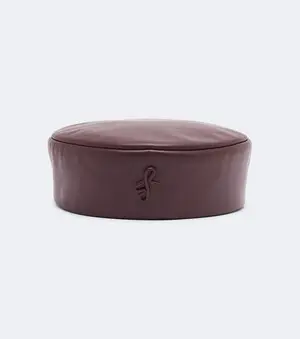 Ruslan Baginskiy Logo Leather Hat - Brown