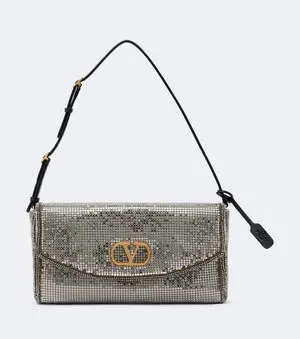 Valentino Garavani Devain Small Chainmail Shoulder Bag - Silver