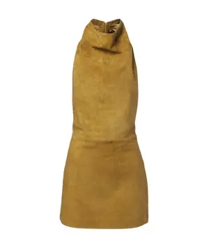Retrofete Zoriel Draped Suede Minidress - Yellow
