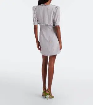 Alessandra Rich Floral Silk Crêpe De Chine Minidress