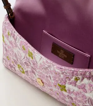 Valentino Garavani Devain Small Floral Jacquard Shoulder Bag