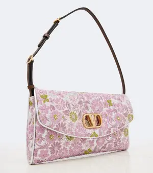Valentino Garavani Devain Small Floral Jacquard Shoulder Bag